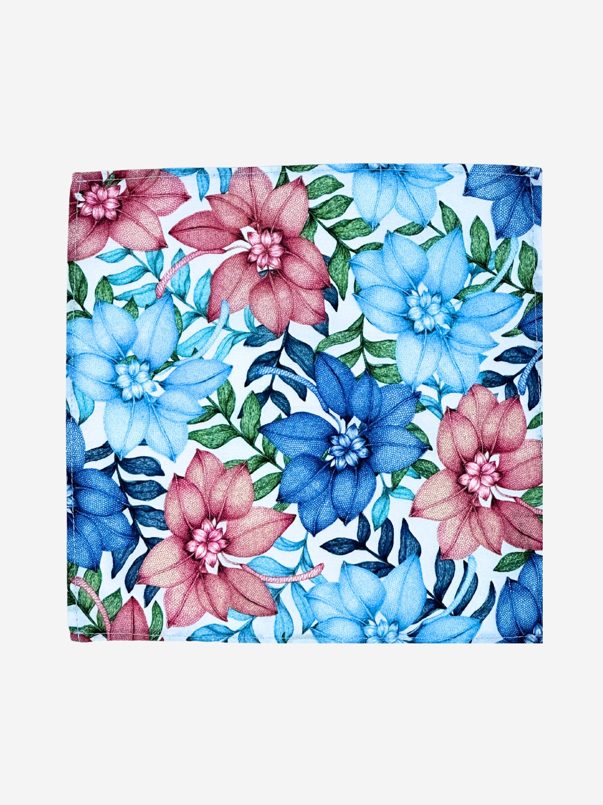Azure Coral Cotton Pocket Square